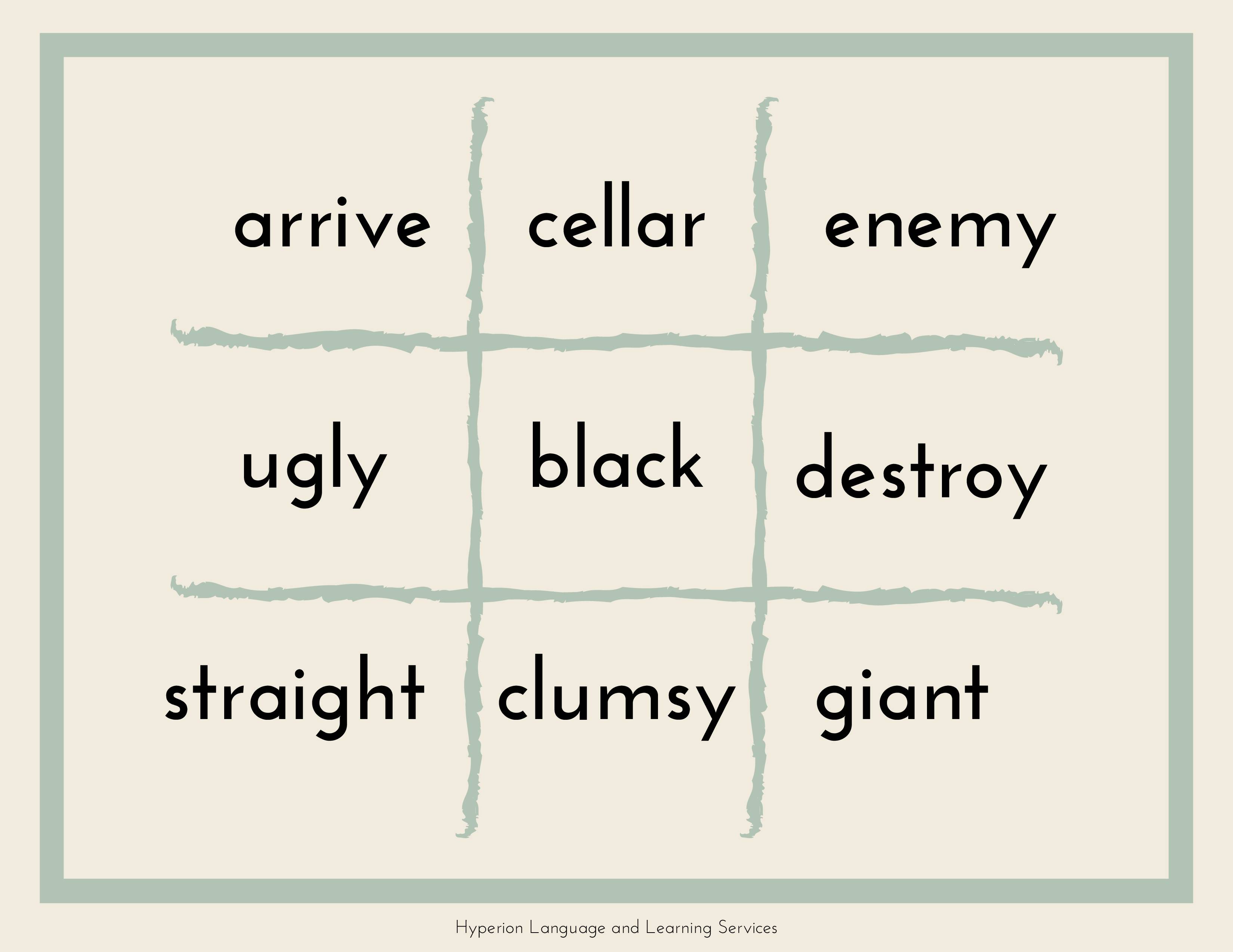 Antonym Tic-Tac-Toe - pdf - by Emily Creteau - TrE