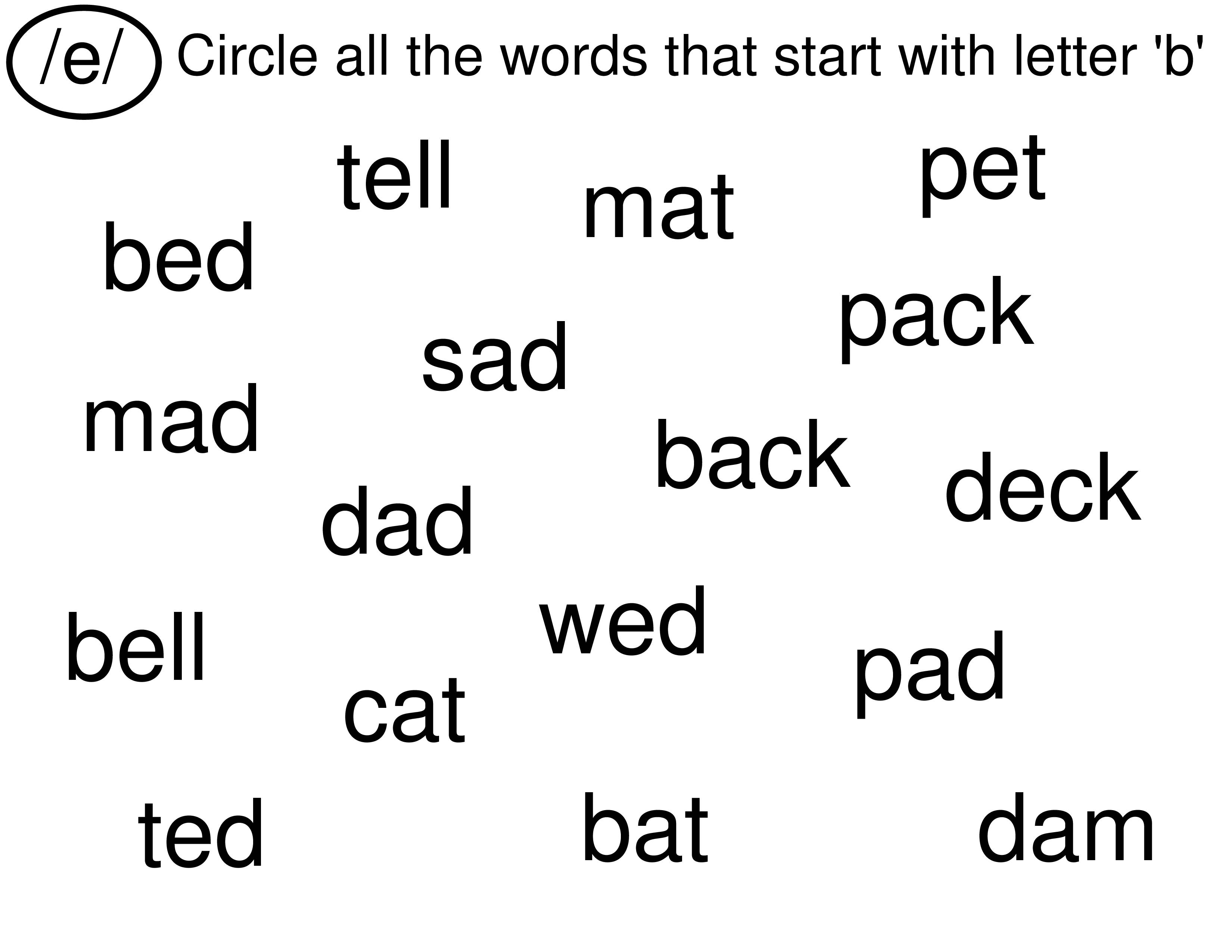 Dyslexia exercises for b, d, p initial position in CVC words - pdf - by ...