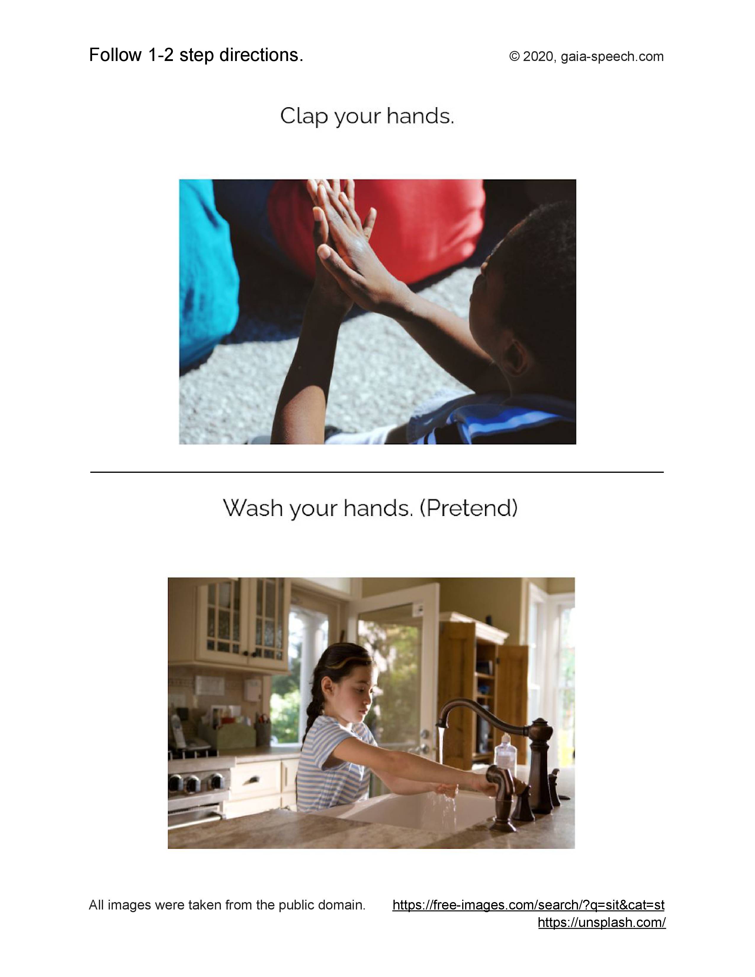 Follow 1-2 step directions at your desk: and/before/after - pdf - by ...