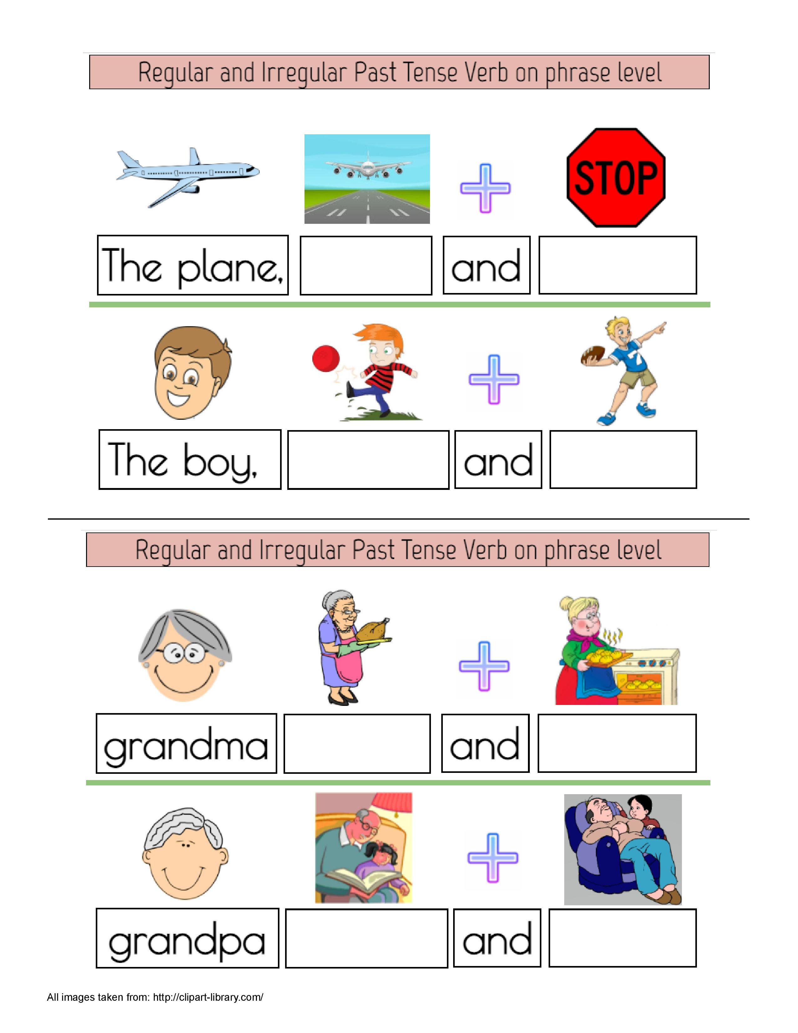 PHRASES: Regular and Irregular Plurals and Past Tense Verbs - pdf - by ...