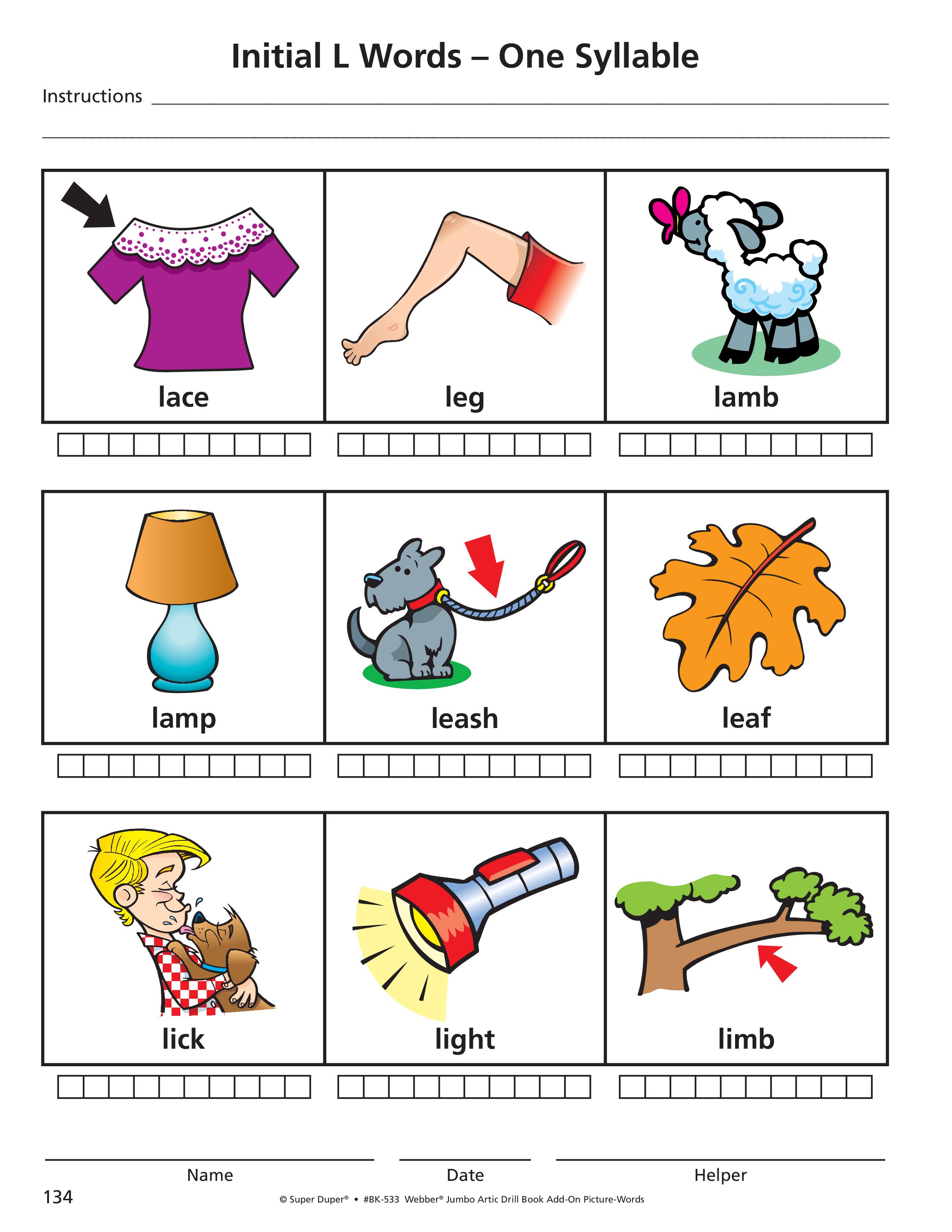 L/L Blends, W, Y Worksheets - Webber Jumbo Artic Drill Book Vol 2 - pdf ...