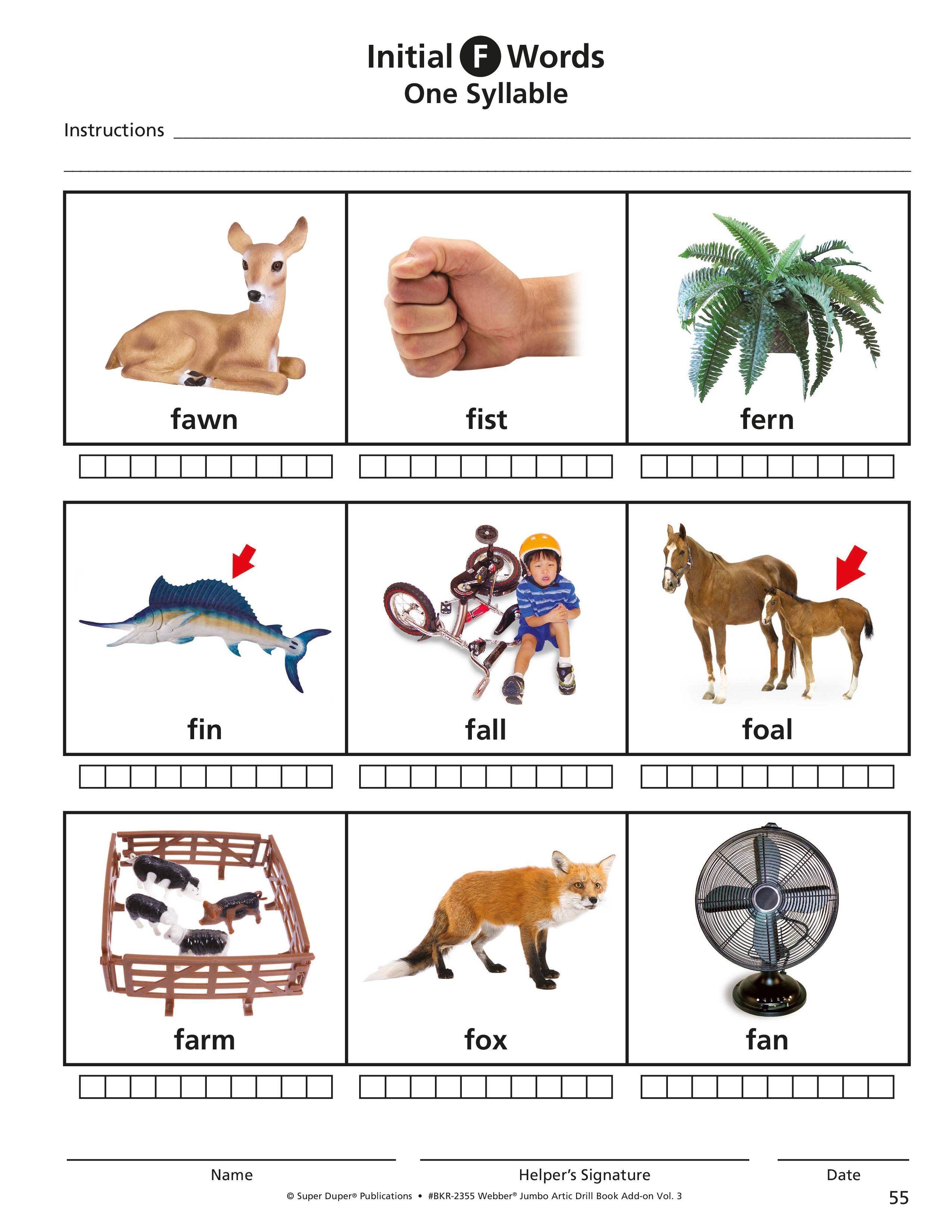 F, TH, V Worksheets - Webber Jumbo Artic Drill Book Vol 3 - pdf - by Super Duper Publications - TrE