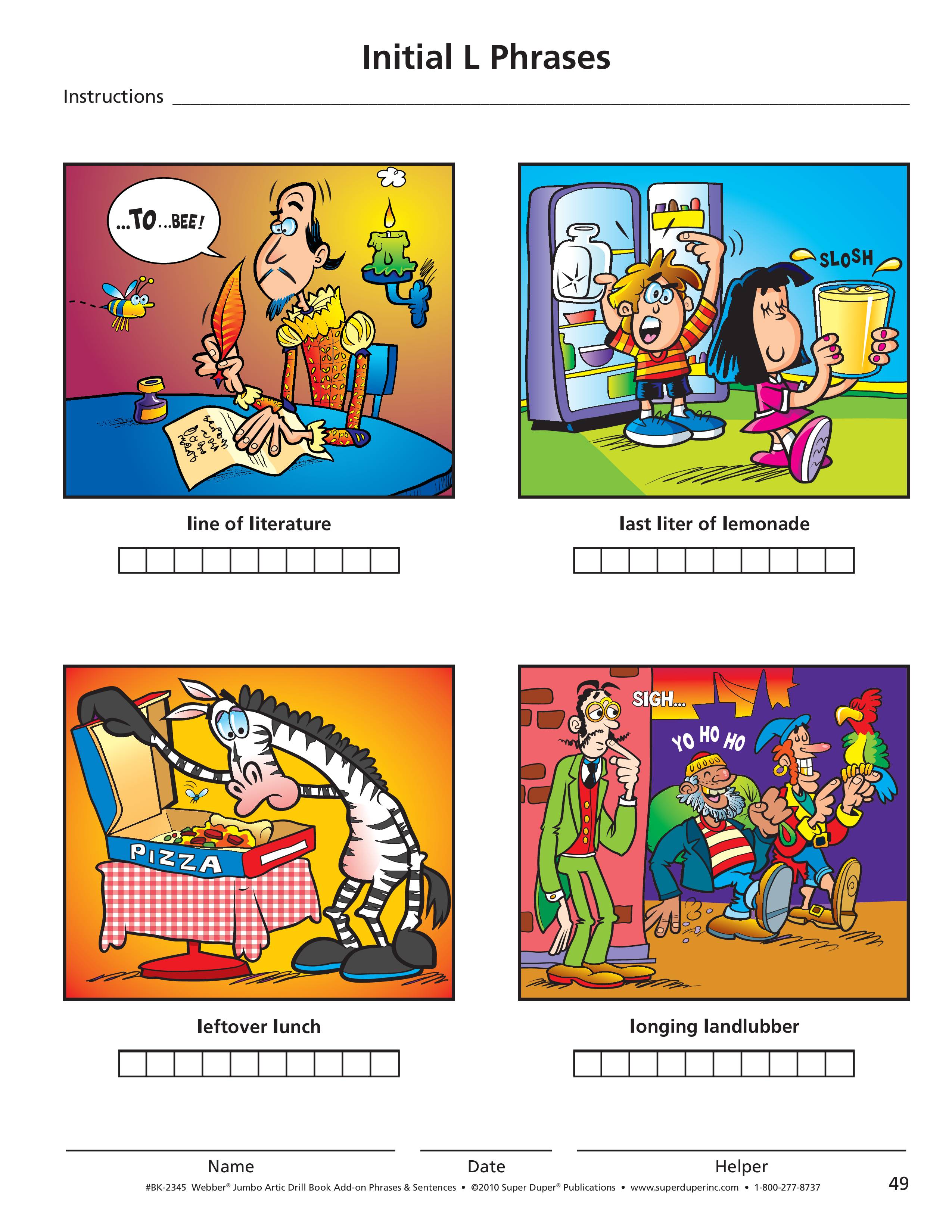 L/L Blends, W, Y Worksheets - Webber Jumbo Artic Drill Book Vol 4 - pdf ...