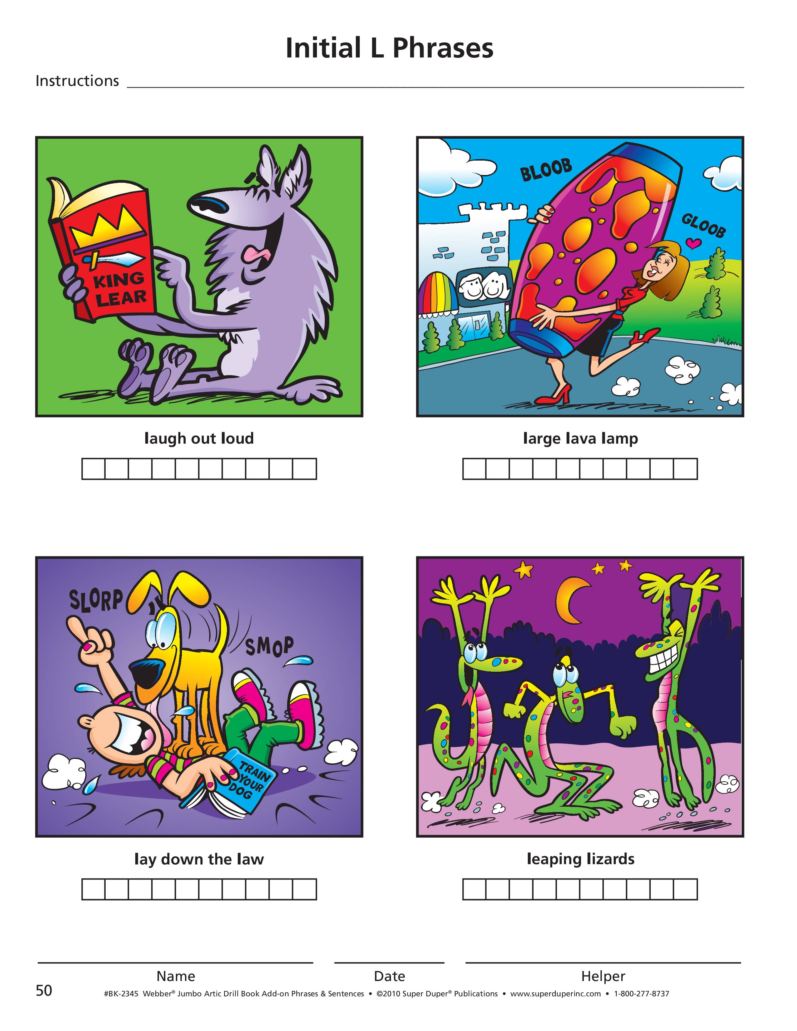 L/L Blends, W, Y Worksheets - Webber Jumbo Artic Drill Book Vol 4 - pdf ...