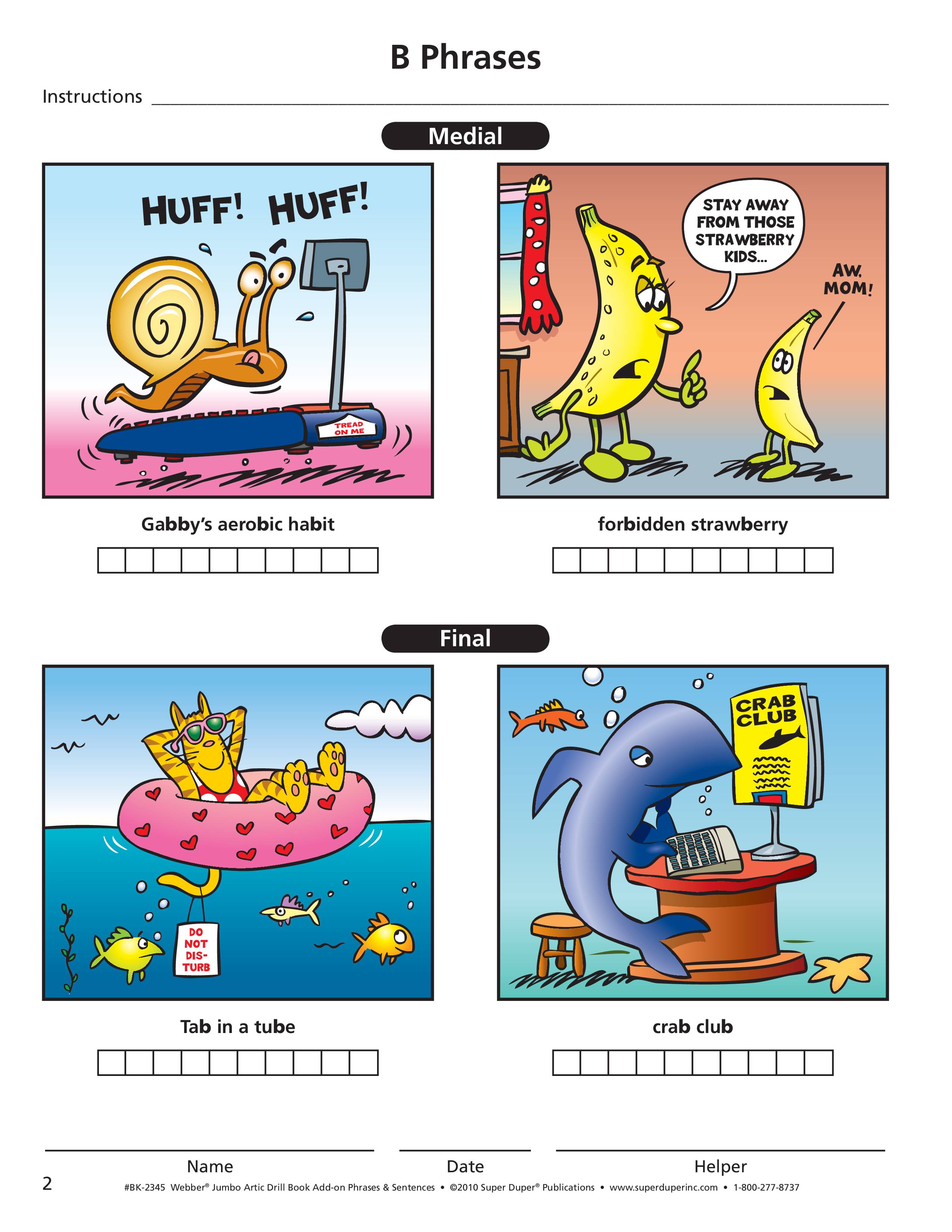 B, D, G, K, M, N, P, T Worksheets - Webber Jumbo Artic Drill Book Vol 4 - pdf - by Super Duper ...